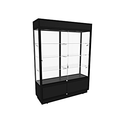 TSF 1500 Upright Glass Display Cabinet with Storage and LED Downlights ...