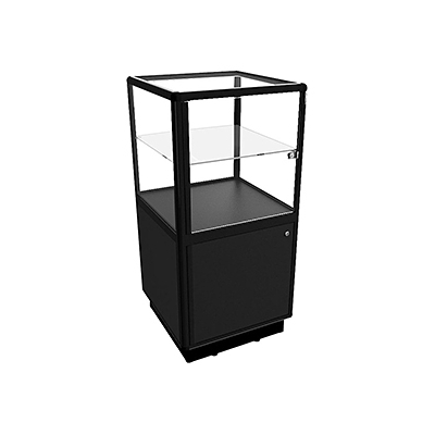 Pedestal Display Case With Storage - Showfront Retailers