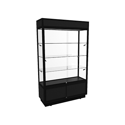 TSF 1200 Upright Display Cabinet with LED Lights and Storage – Fully ...